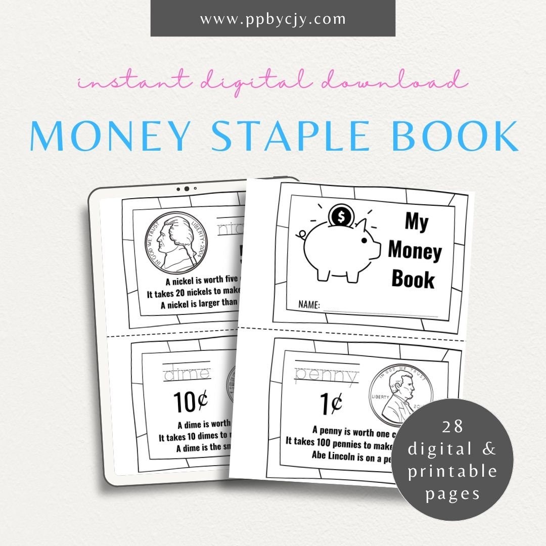 Learning Money Printable Book | Kids Money Skills Staple Book ...