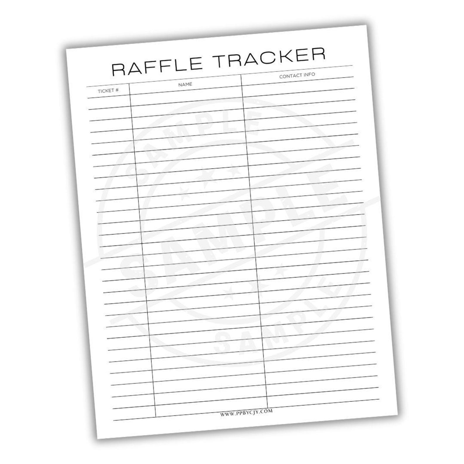Raffle Ticket Organizer | Fundraiser Event Ticket Sales Tracker | Prize ...