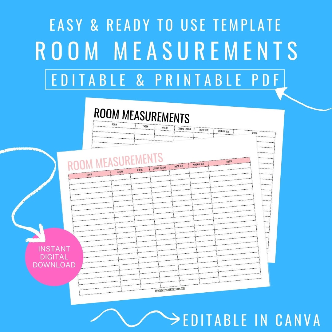 Room Measurements List New Home Checklist Moving Printable - Etsy