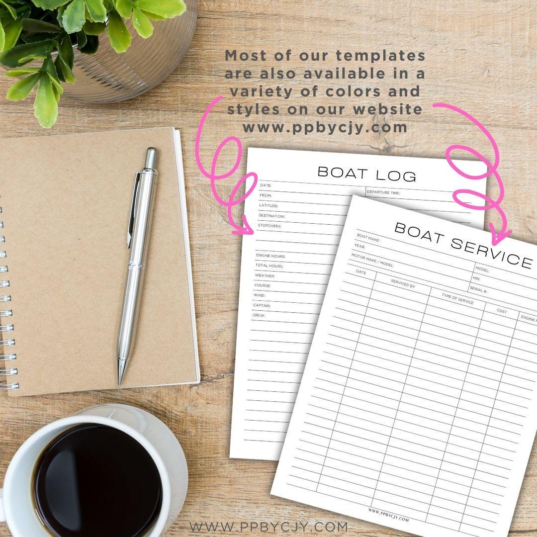 Boat Vessel Service Log | Marine Maintenance Repair Tracker | Yacht ...