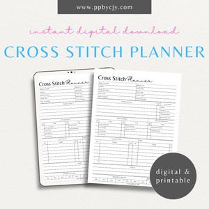 Cross Stitch Planner Printable Template | Digital Download | Craft ...