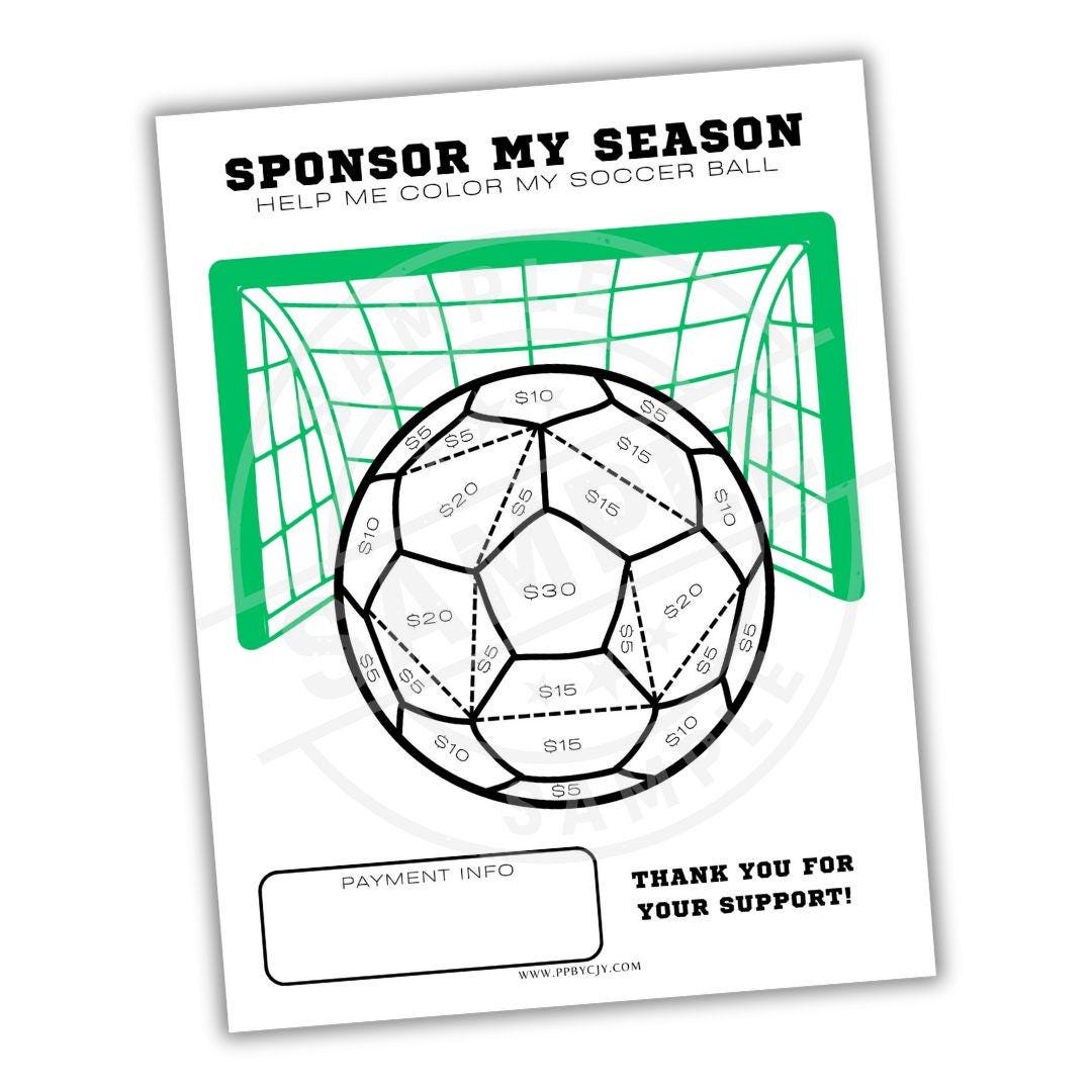 Soccer Fundraiser Coloring Page Printable Donation Tracker | Color-in ...