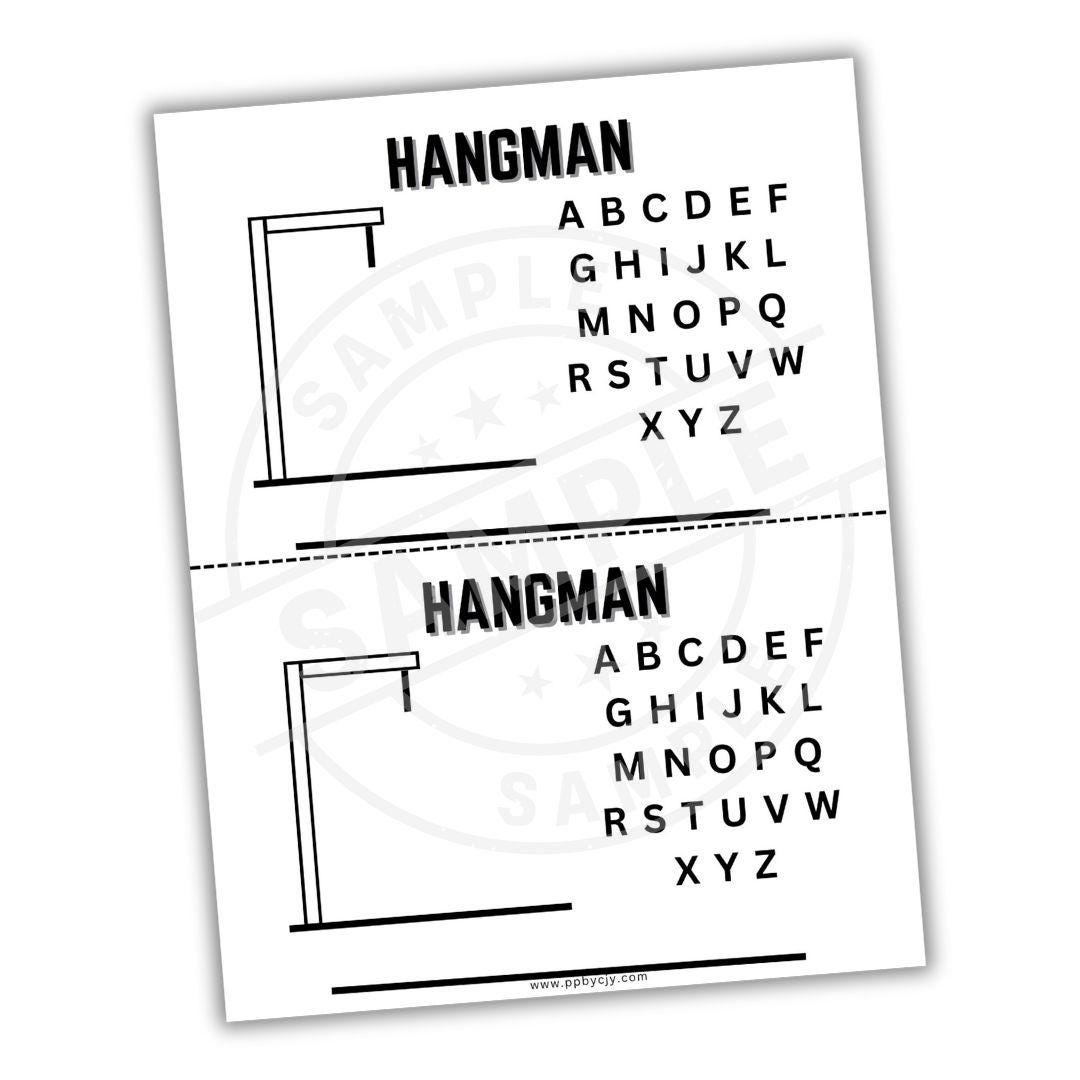 Hangman Game Printable Template | Digital Download | Classic Word Game ...