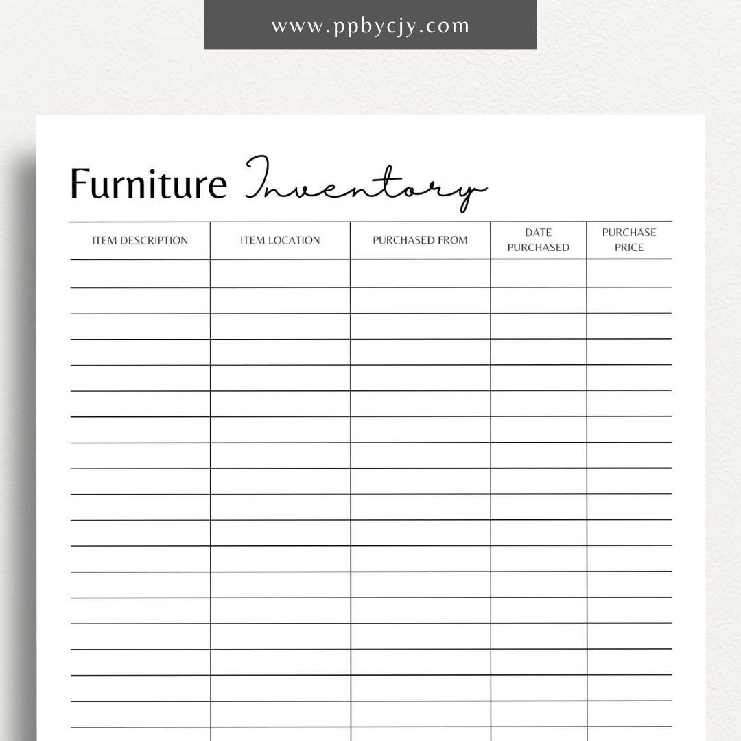 Furniture Home Inventory Tracker | Home Furnishings Catalog | Household ...
