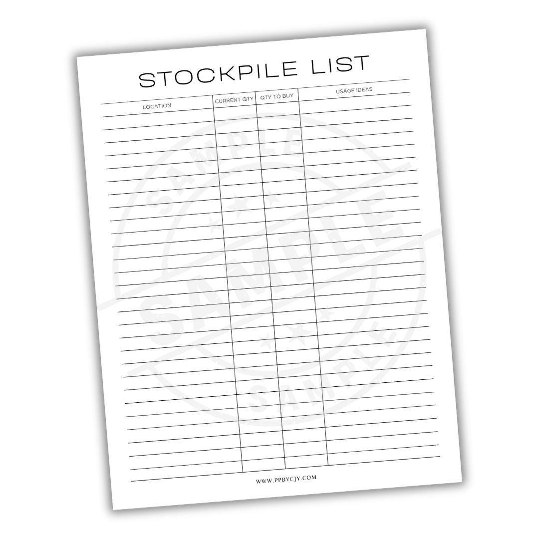 Stockpile List Printable Template | Digital Download | Emergency ...