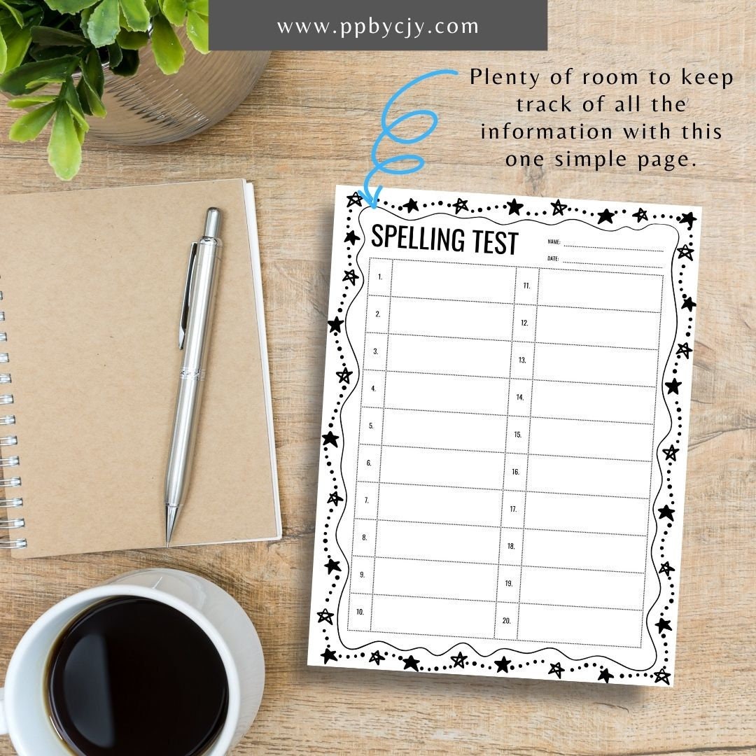 Spelling Test Template | Classroom Weekly Spelling Assessment | Student ...