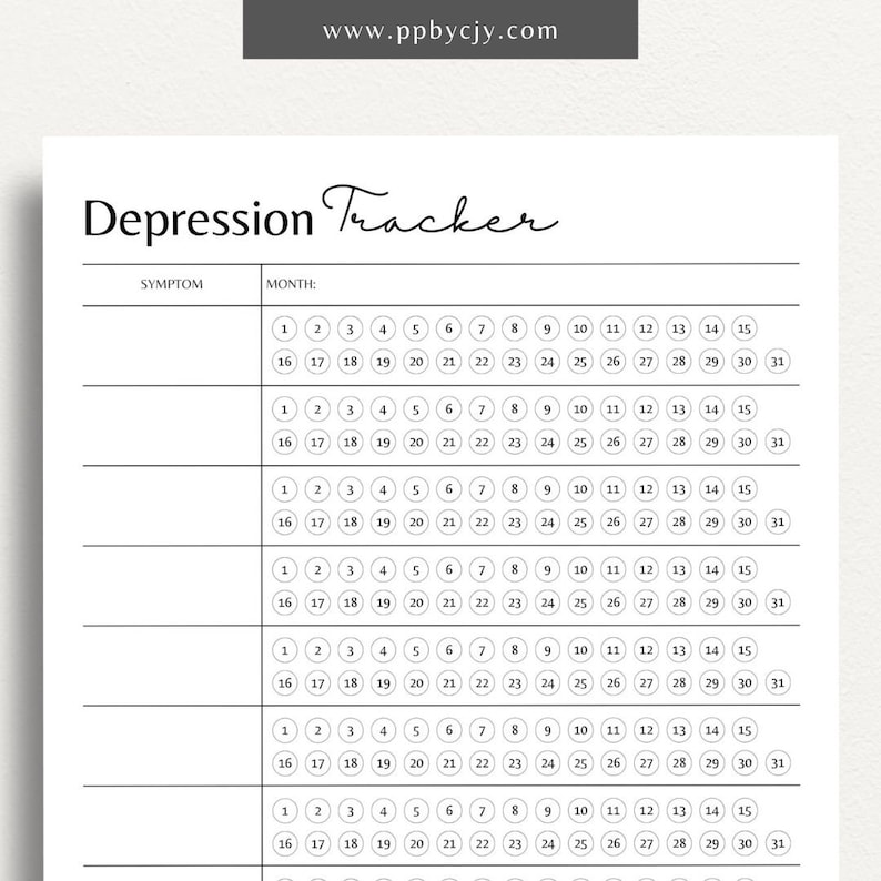 Depression Mood Tracker Mental Health Monitoring Journal Emotional ...