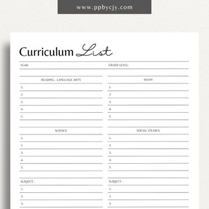 Homeschool Curriculum Planner | Educational Program Scheduler | Subject ...