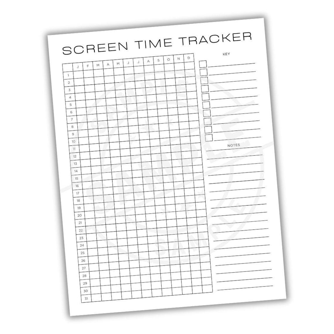 Screen Time Tracker Printable PDF | Daily Screen Use Log | Color Code ...