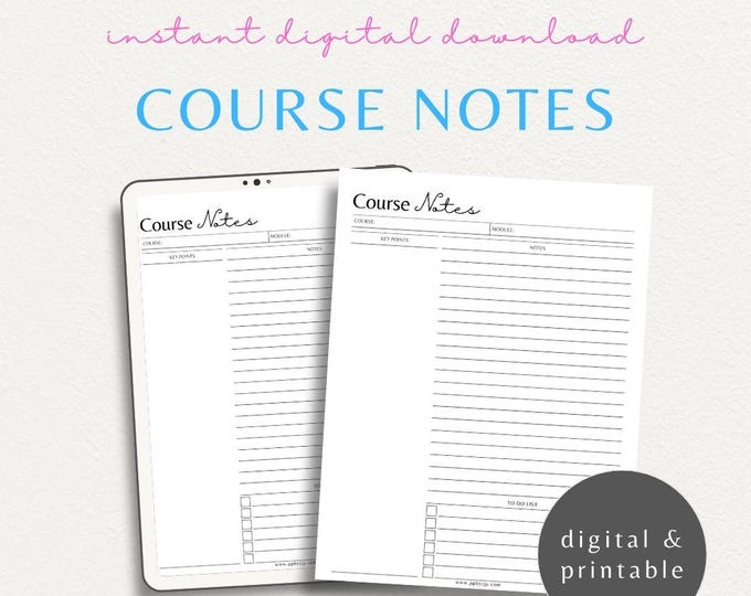 Printable STUDY NOTE Templates for STUDENTS - Etsy Canada