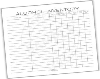 Alcohol Bar Inventory Tracker | Liquor Cabinet Supply Stock Manager ...