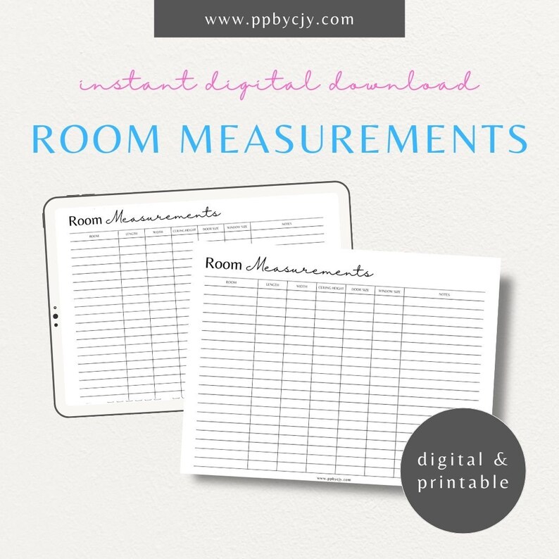 Room Measurements List | New Home Checklist | Moving Printable | First ...