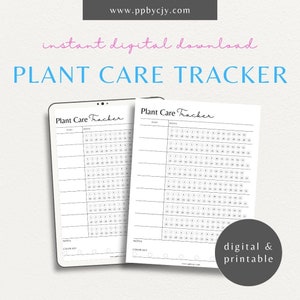 Plant Monthly Care Tracker | Houseplant Gardening Journal | Botanical ...