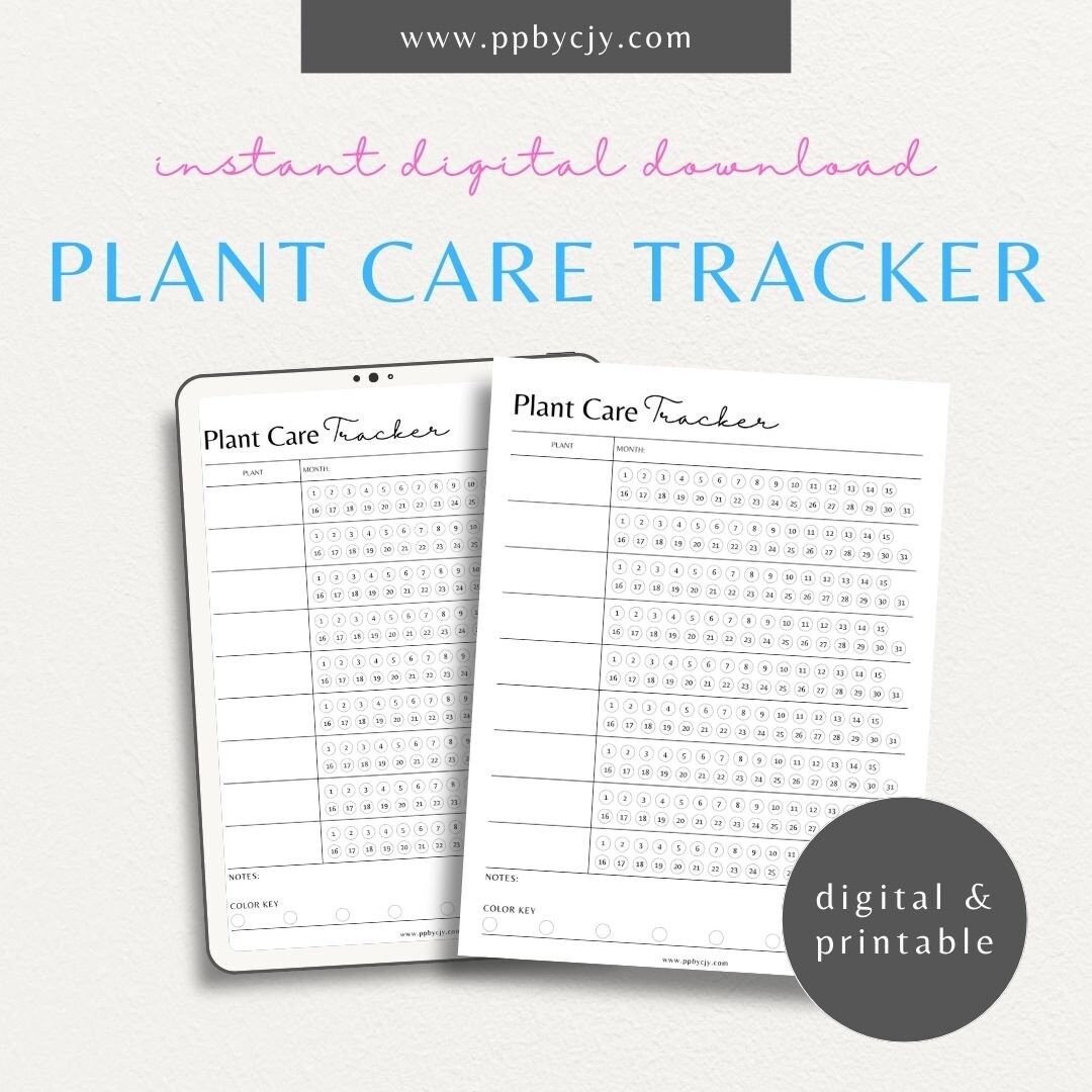 Plant Monthly Care Tracker | Houseplant Gardening Journal | Botanical ...