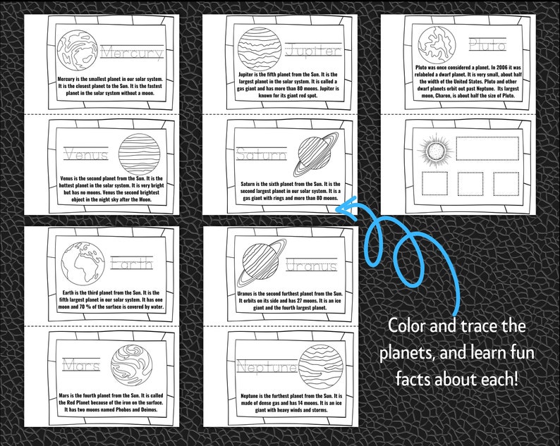 Solar System Planet Staple Book Learning Aid Printable Solar System ...