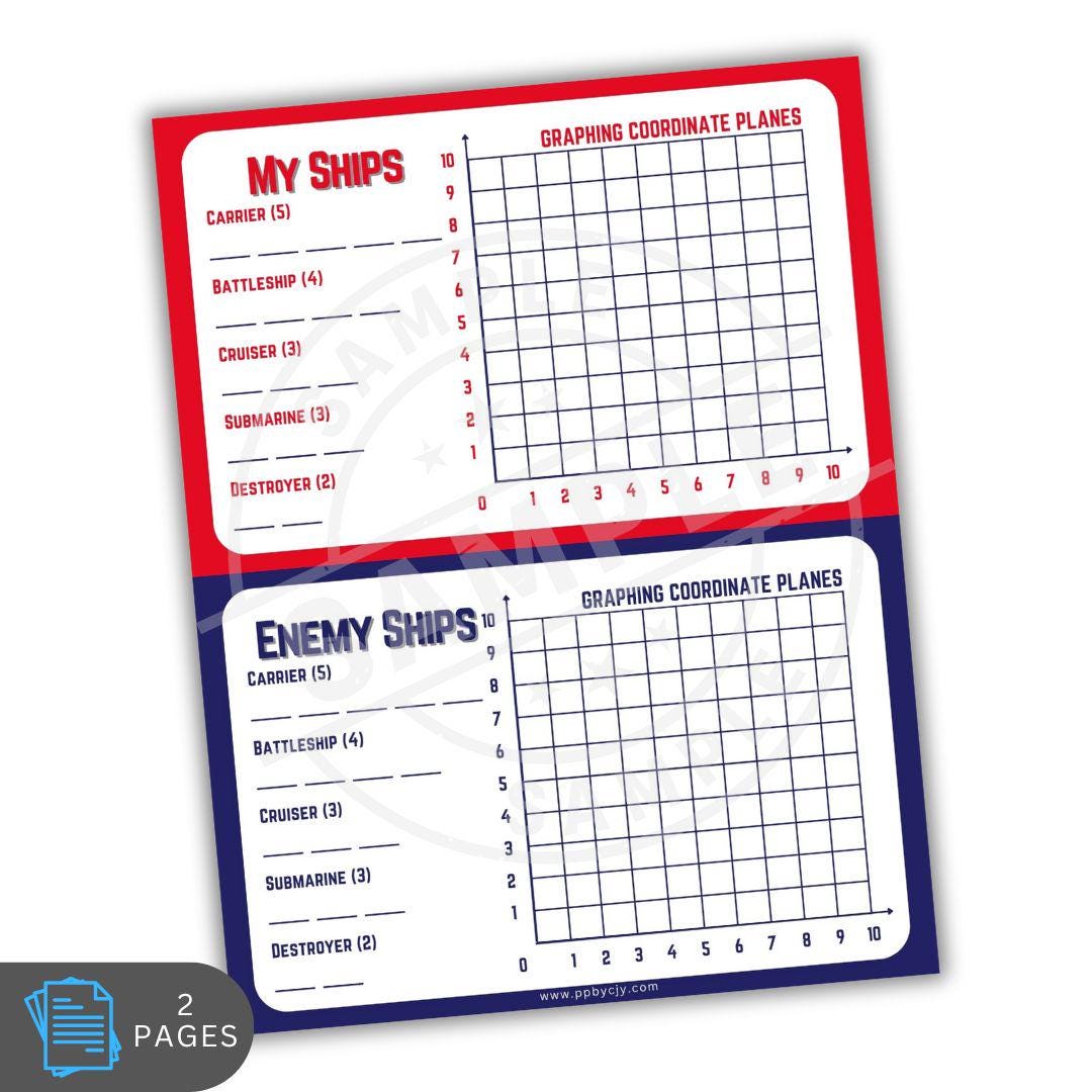 Battleship Game Printable Template | Digital Download | Classic ...