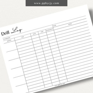 Classroom Drill Log Printable Template | Digital Download | Emergency ...