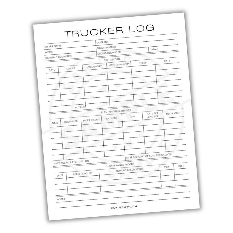 Truck Logbook - Etsy