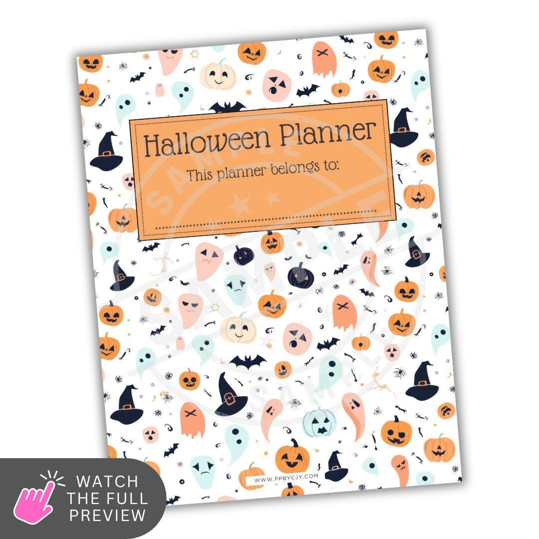 Halloween Planner Printable Template | Instant Digital Download | 104 ...