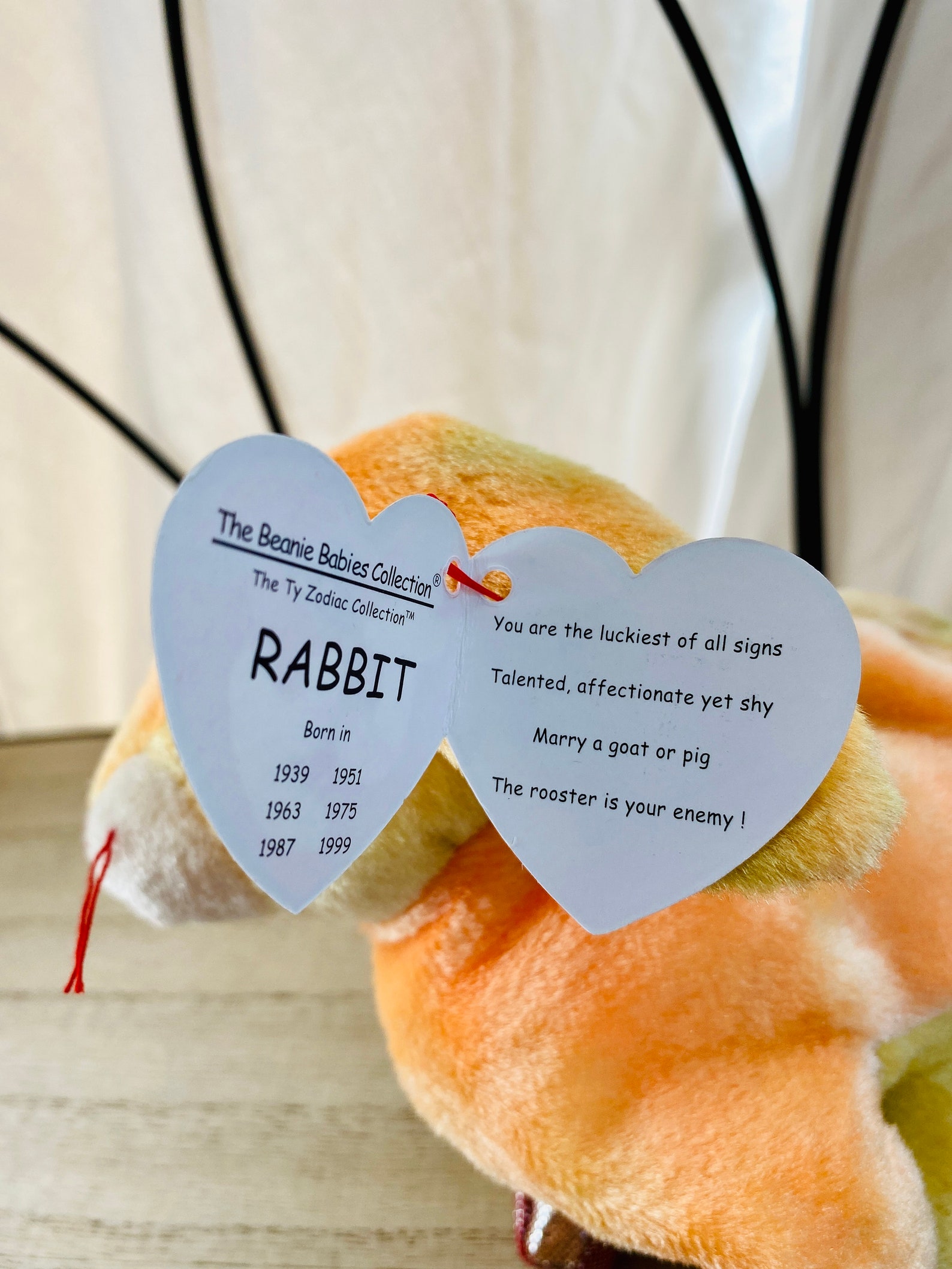 Vintage Year of the Rabbit - Zodiac Collection Beanie Baby - Etsy