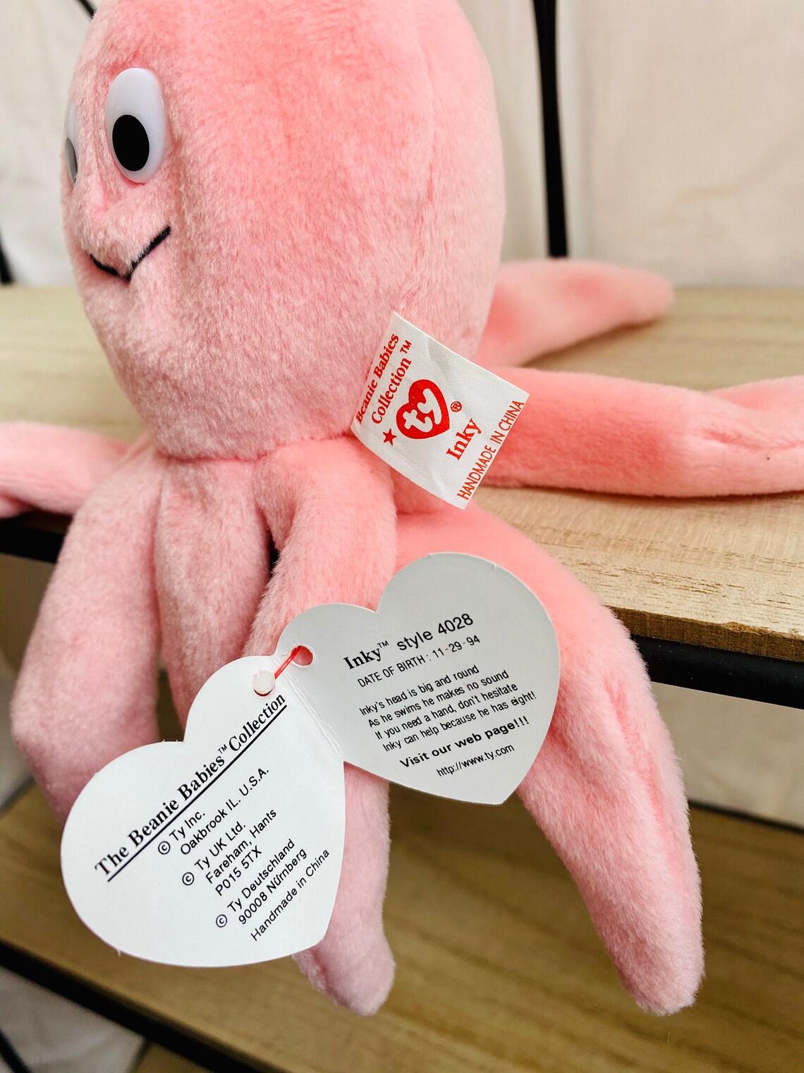 Vintage Inky the Octopus Retired Beanie Baby | Etsy