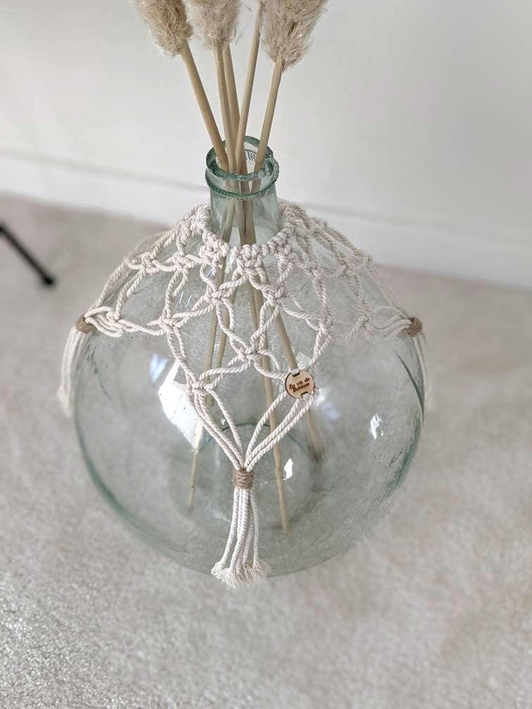 Decoration for Demijohn in Macrame, Large Bottle Dress, Macrame Dress ...