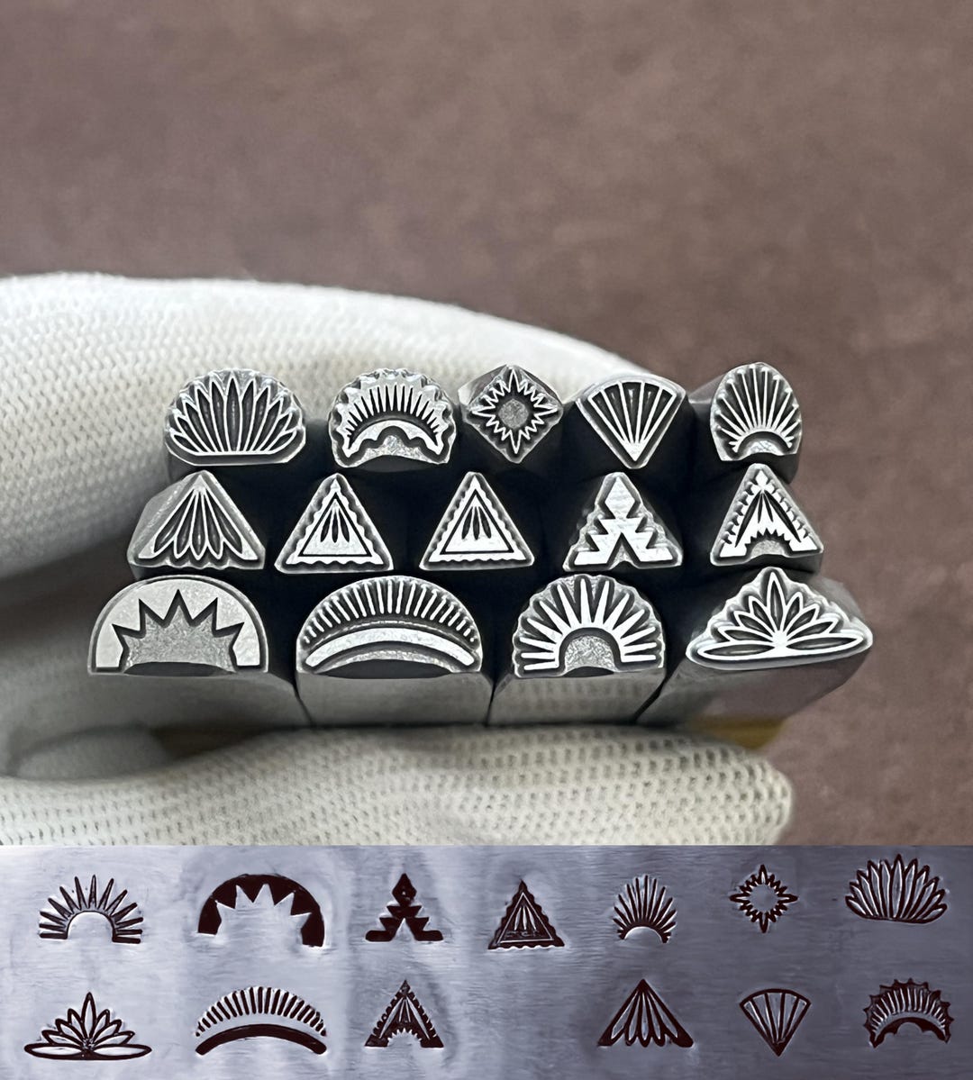 Iris/arrow/indian Inspired Triangle Steel Punches Jewelry Metal ...