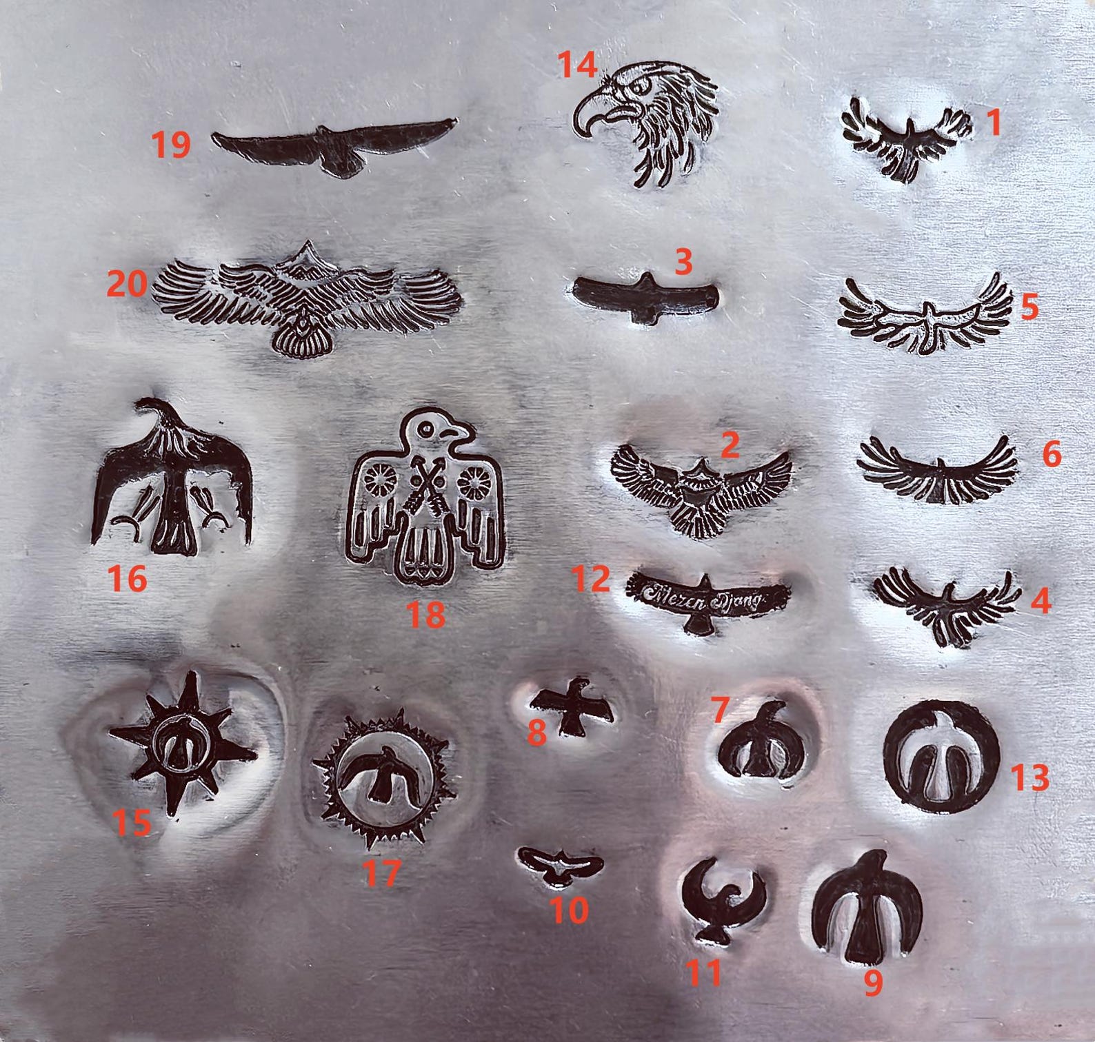 Eagle Bird Oriental Steel Punches Jewelry Metal, Leather Stamping Tools ...