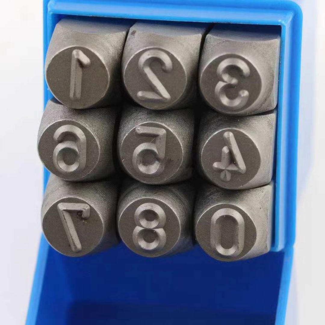 9 Pcs 3mm Characters Numbers Shape Punches Set Jewelry Metal, Leather ...