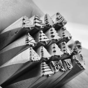 Christmas Tree Flower Steel Punches Jewelry Metal, Leather Stamping ...