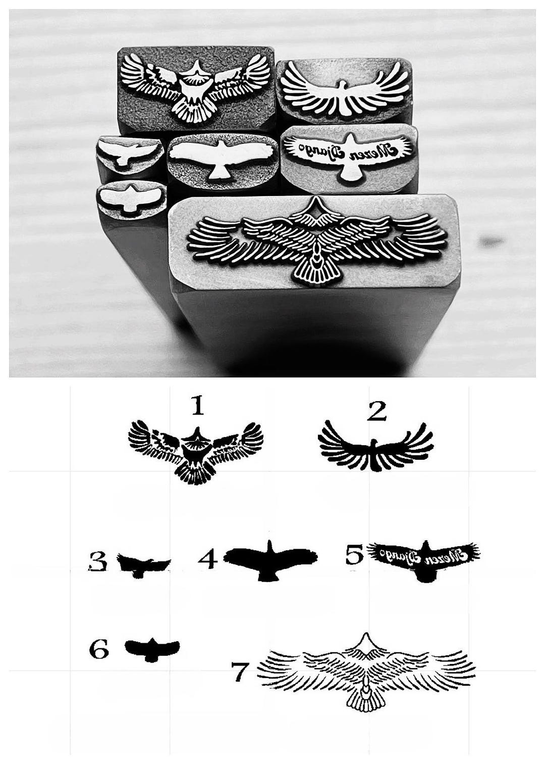 Eagle Bird Animal American Style Steel Punches Jewelry Metal, Leather ...