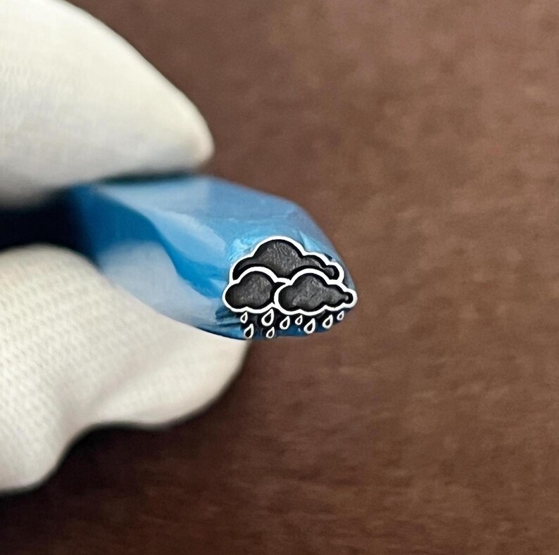 Cloud and Rain, Engraving, Steel Punch Jewelry Metal, Leather Stamping ...
