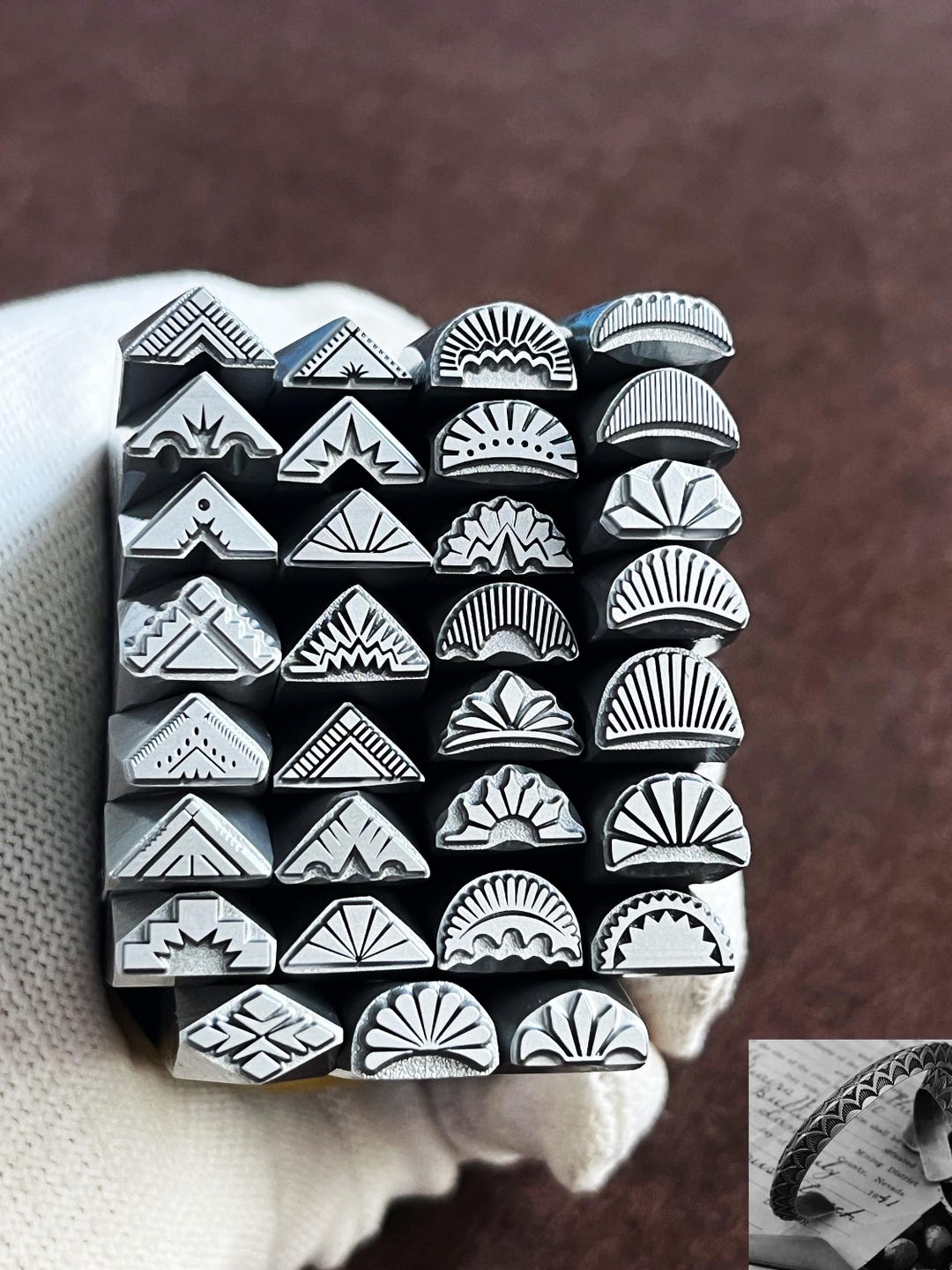 Iris/arrow/indian Inspired Triangle Steel Punches Jewelry Metal ...