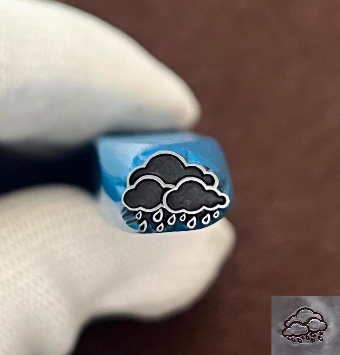 Cloud and Rain, Engraving, Steel Punch Jewelry Metal, Leather Stamping ...