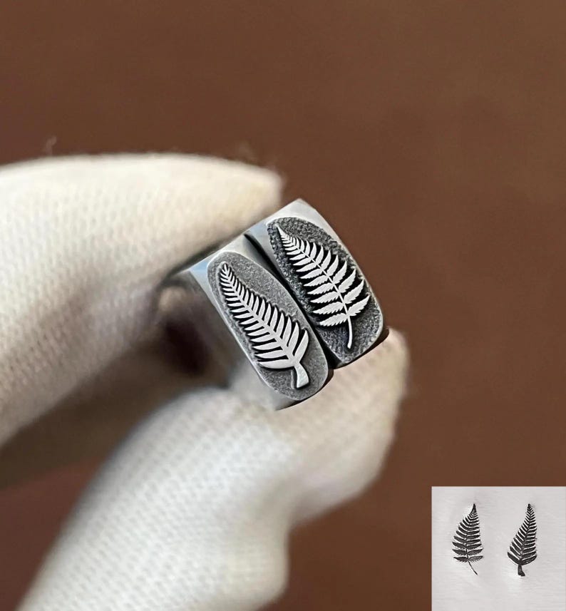Laub stil, Farn Blätter Metall Stempel, Stahl Stempel Schmuck Metall ...