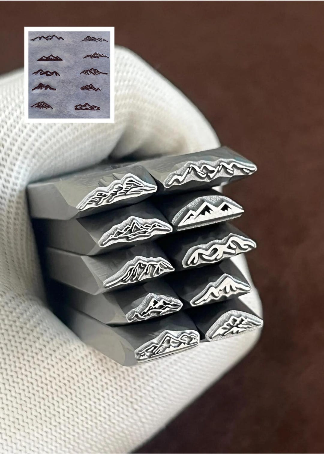 Mountains Texture Steel Punches Jewelry Metal, Leather Stamping Tools ...