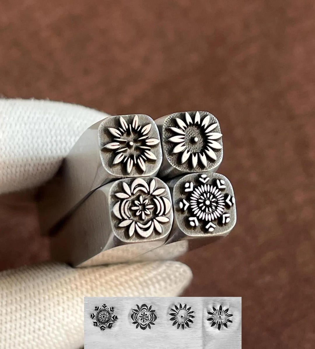 Flowers Steel Punches Jewelry Metal, Leather Stamping Tools Bracelet ...