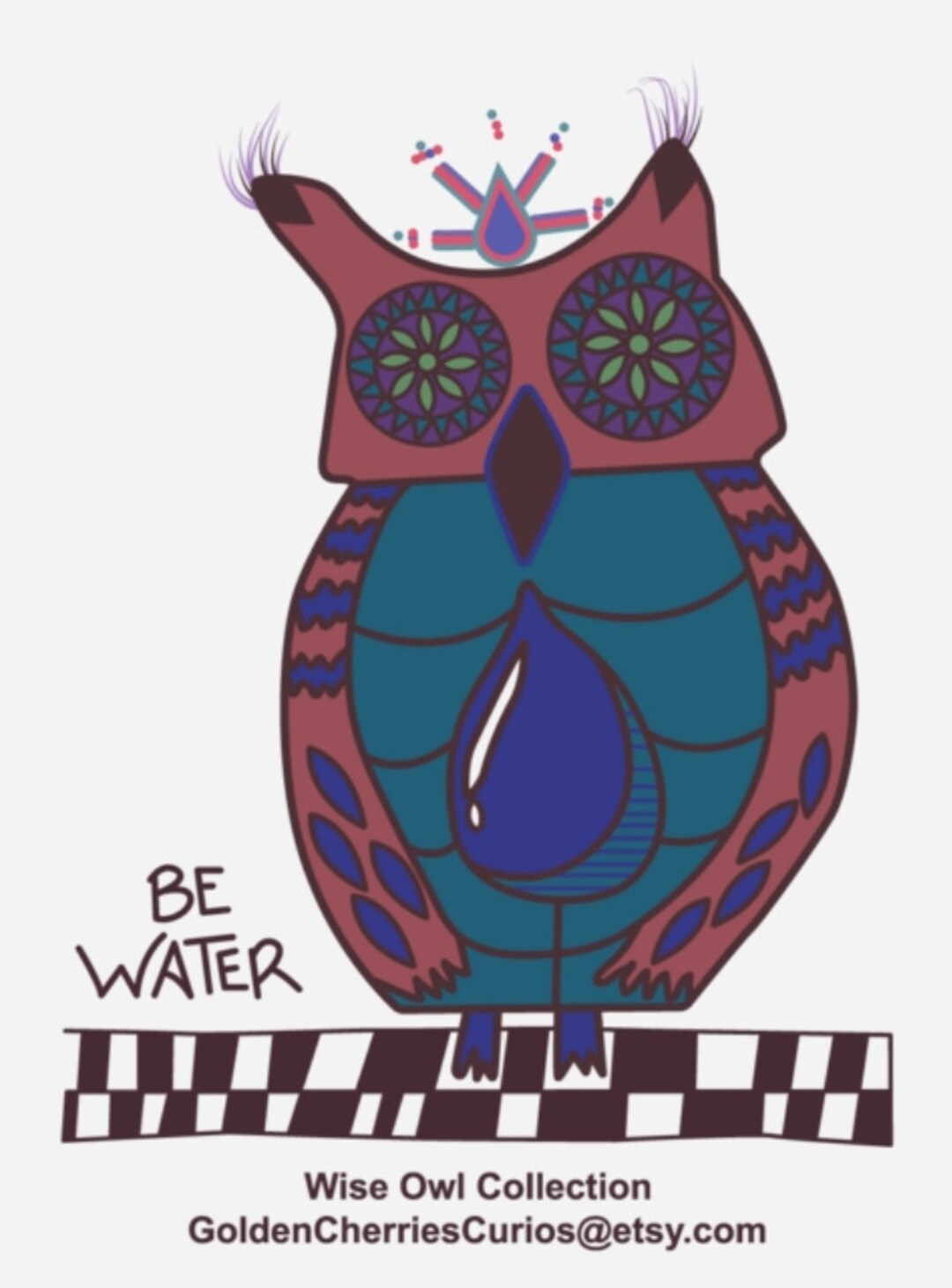 BE WATER Owl- 3/6 Original Art- Wise Owl Collection - Etsy