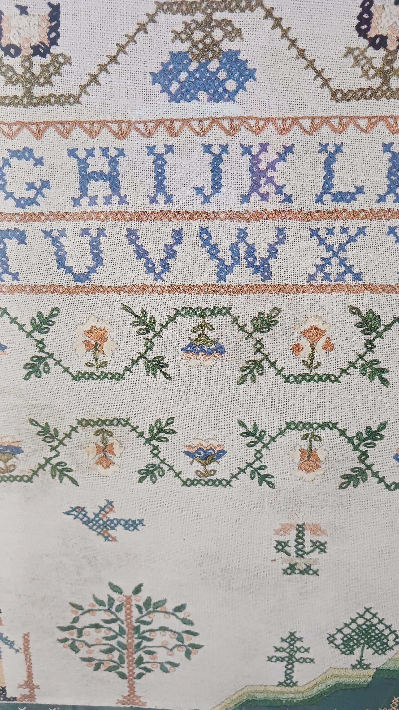 Antique 16x22 1920 Framed SAMPLER - Etsy