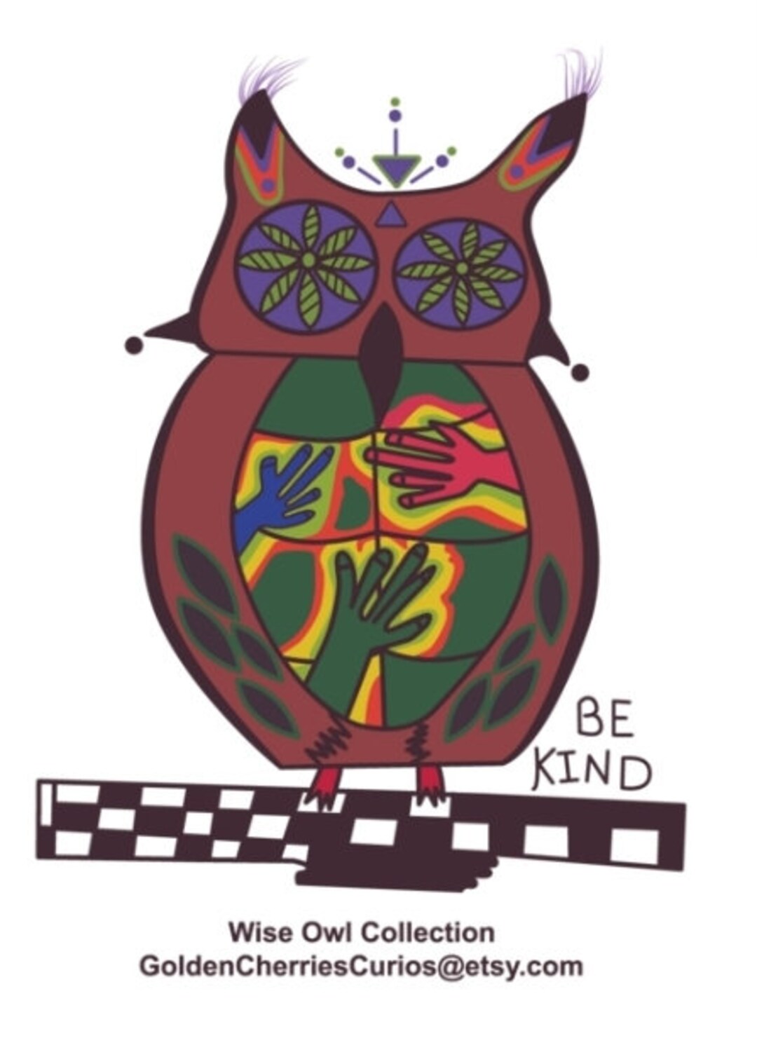 BE KIND Owl- 4/6 Original Art-wise Owl Collection - Etsy
