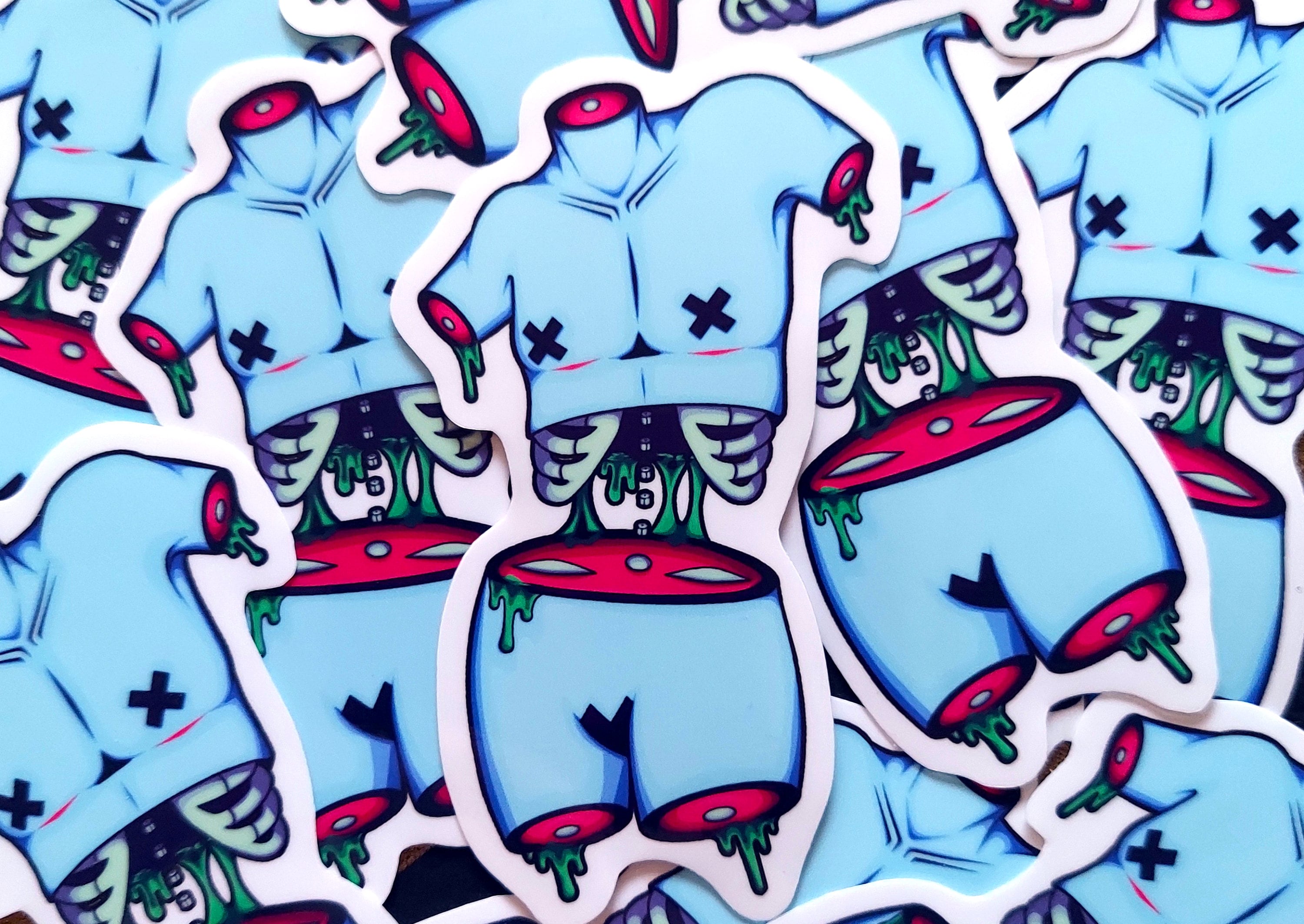 Candy Gore sour Body Horror Water-resistant Vinyl Stickers - Etsy
