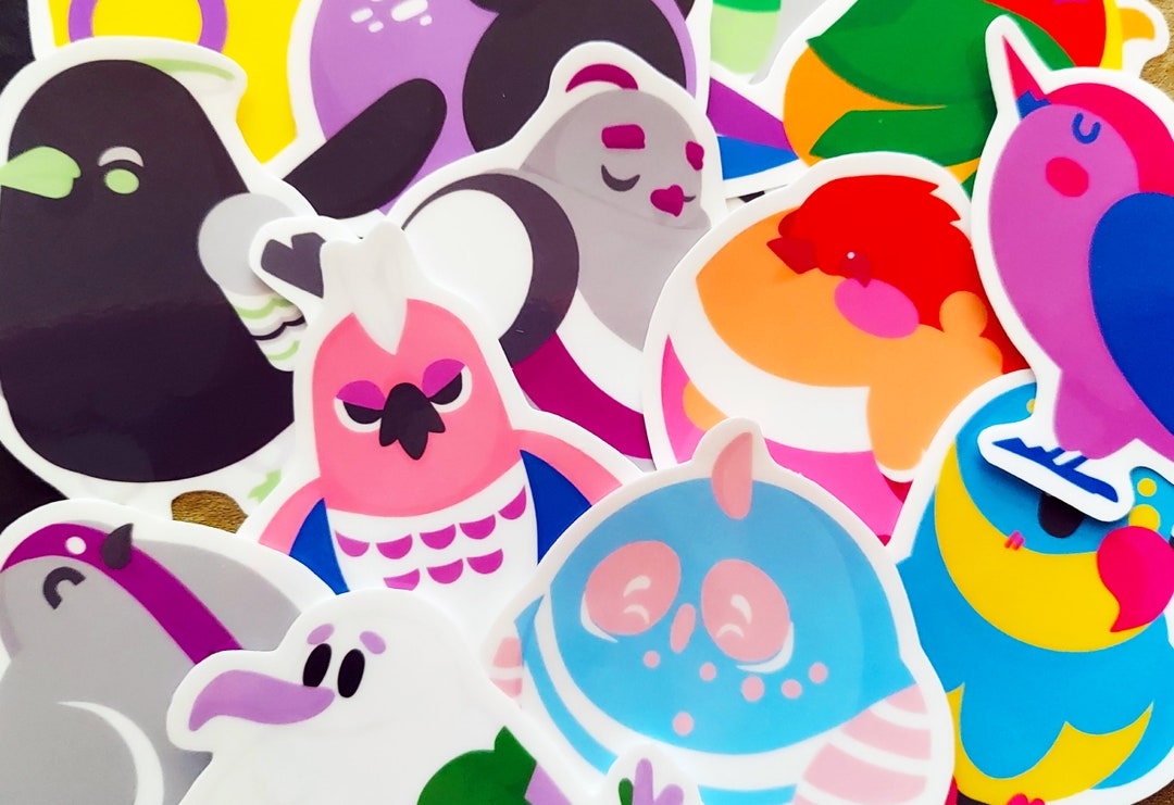 Pride Flag Birds- Water-resistant Vinyl Stickers - Etsy