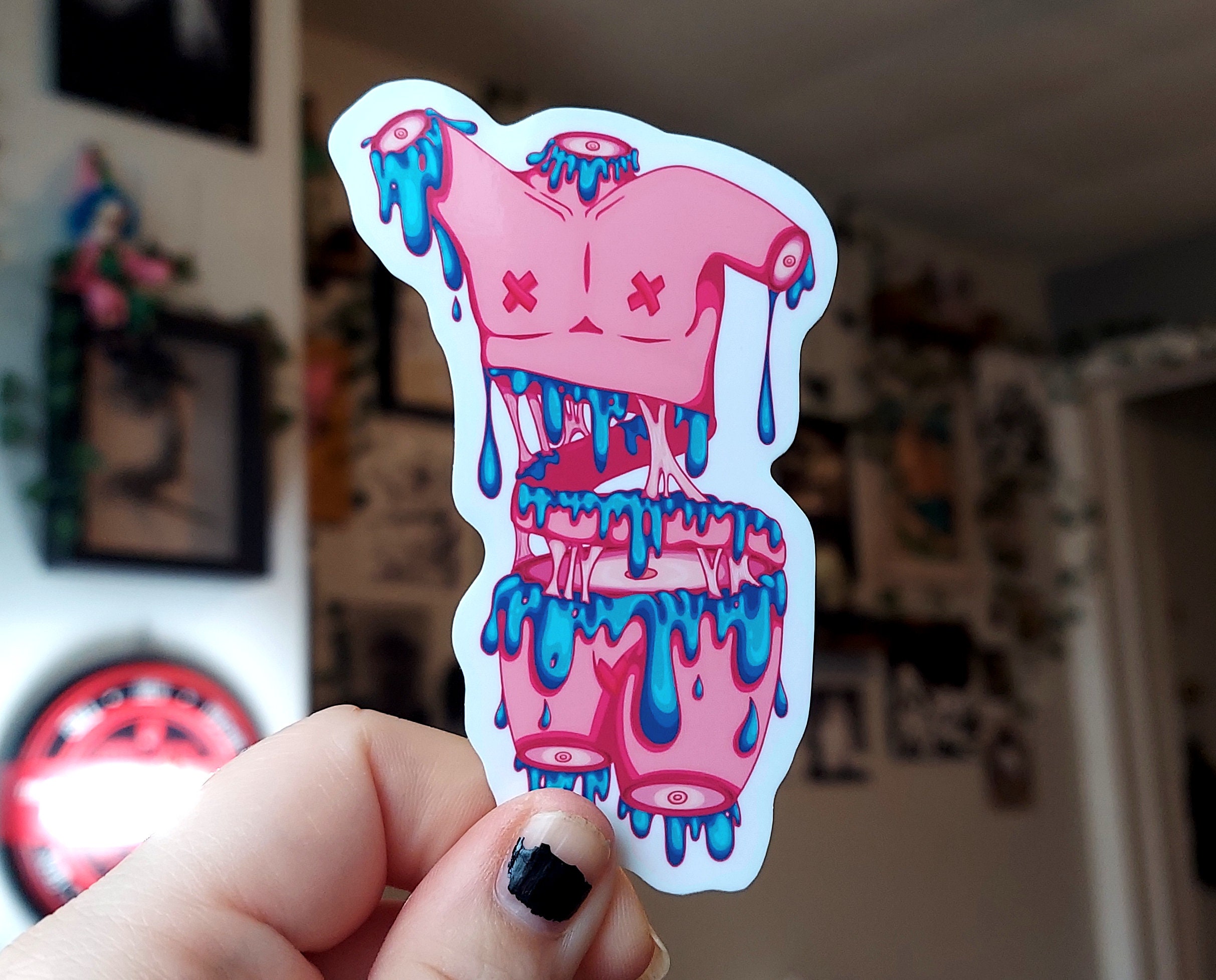 Candy Gore bubblegum Body Horror Water-resistant Vinyl Stickers - Etsy