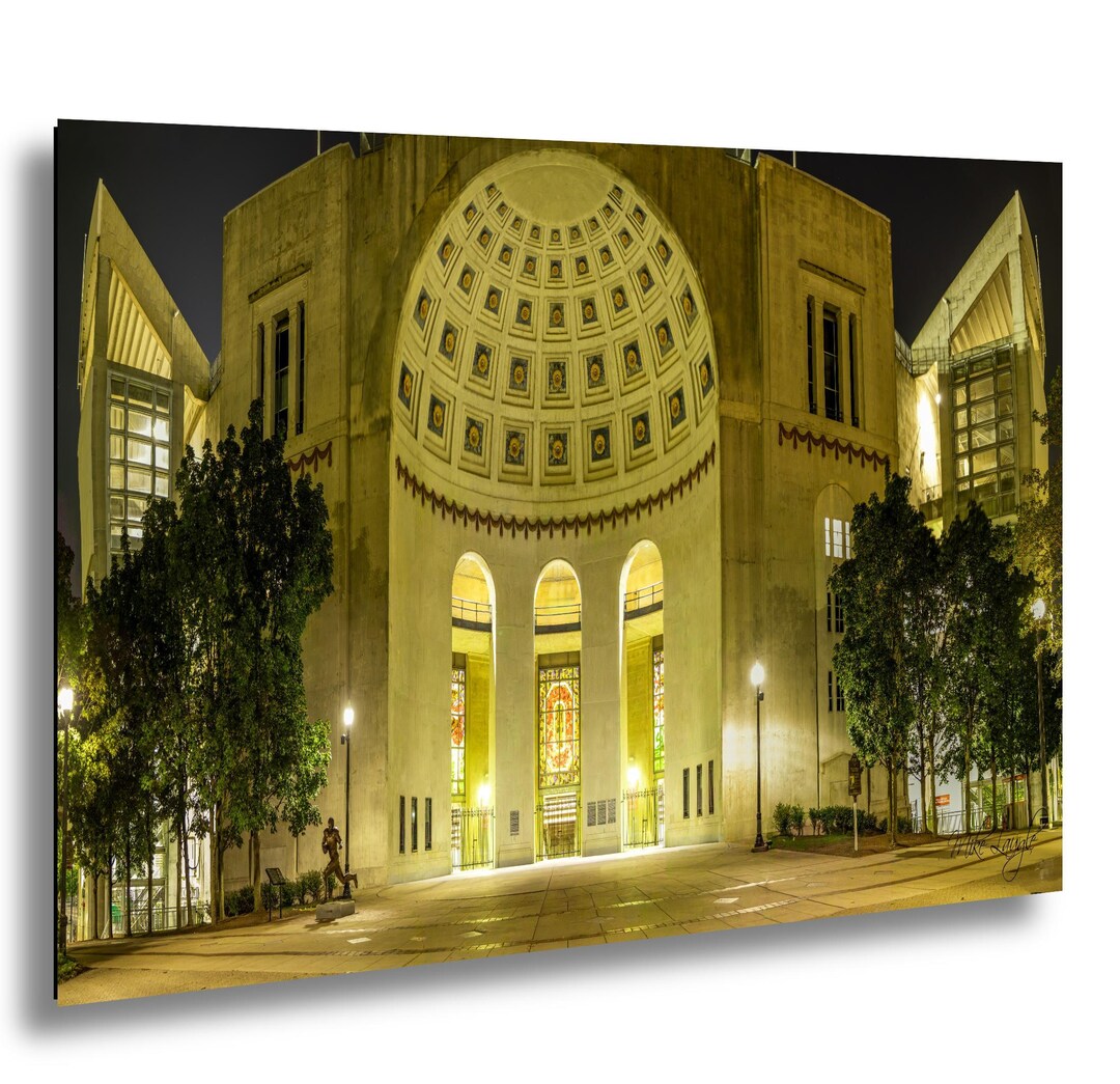 OSU Stadium Art Rotunda Night Wall, Ohio Architecture Decor, Roman ...