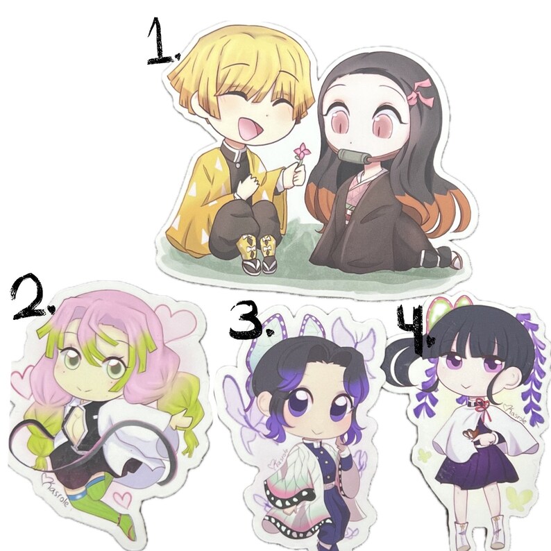 Anime Demon Chibi Characters - Vinyl Sticker - Etsy