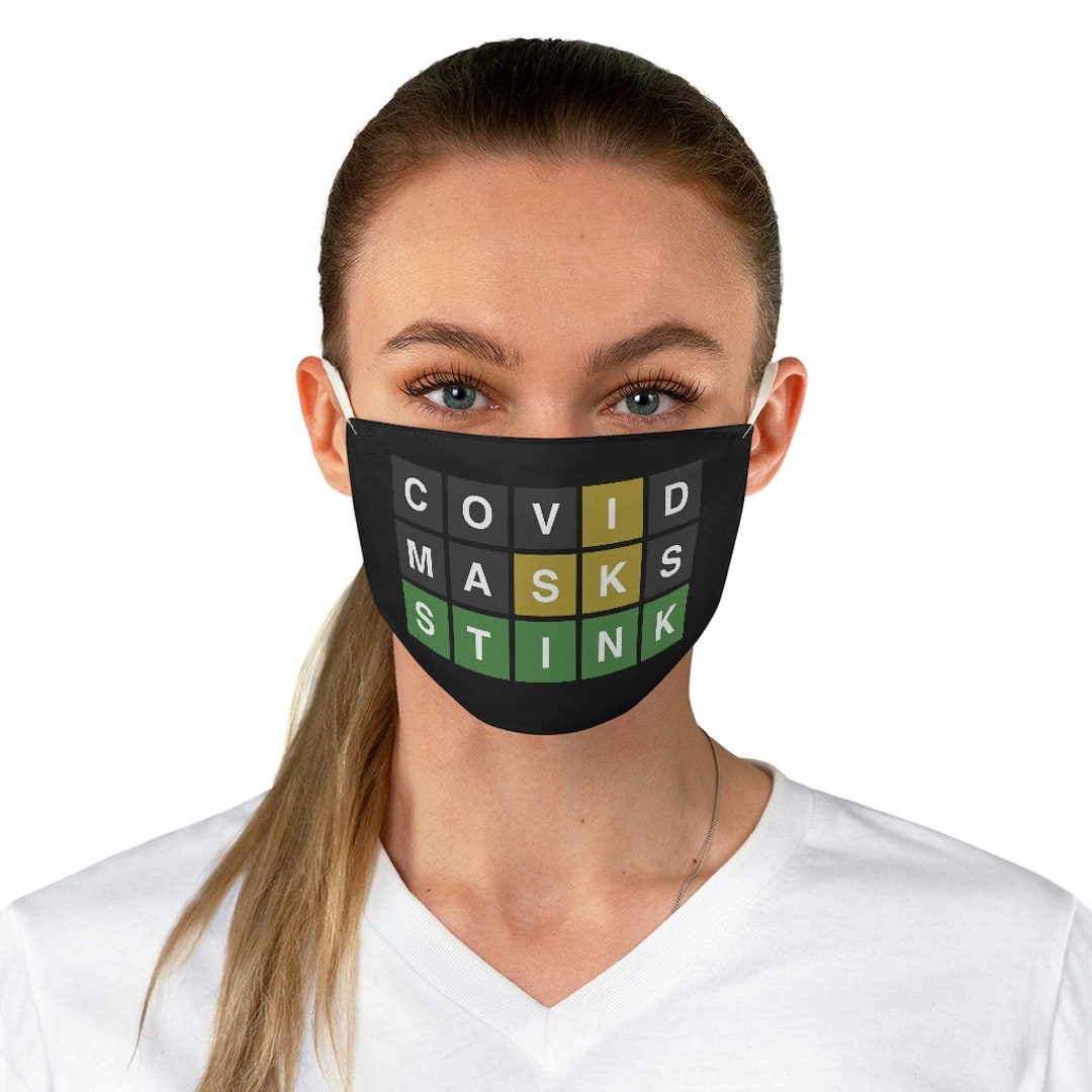 Wordle Covid Masks Stink Fabric Face Mask - Etsy