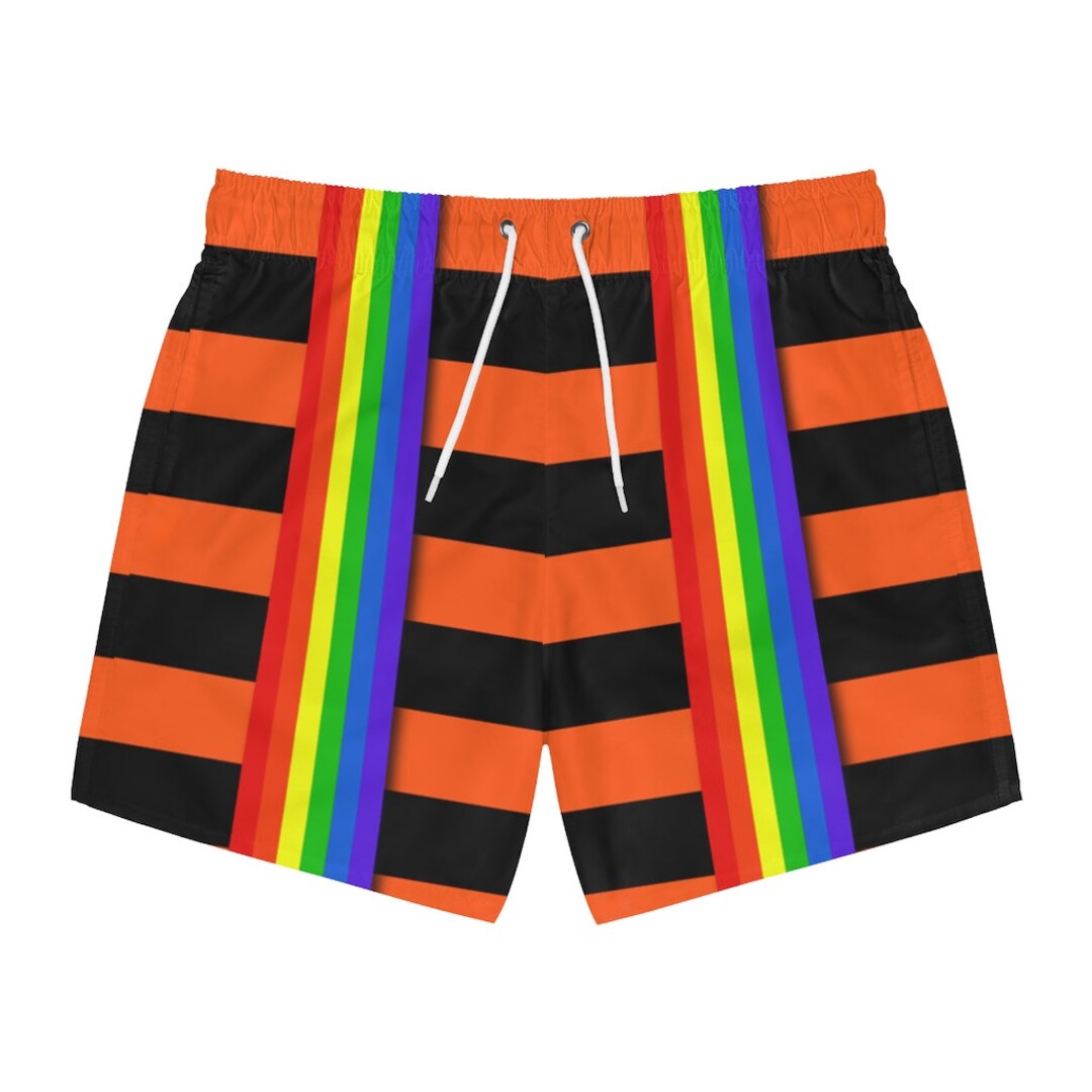 Classic 80s Sitcom Rainbow Swim Trunks - Etsy