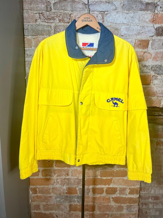 Vintage SWINGSTER Camel Cigarettes Black Wool Bomber … - Gem