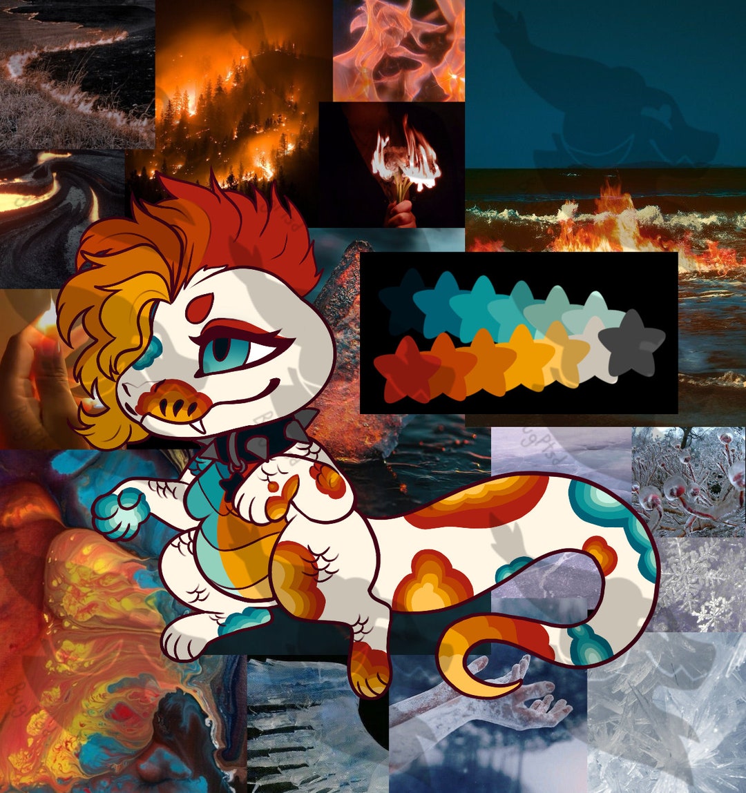 Fire and Ice Furry/fursona Adopt - Etsy