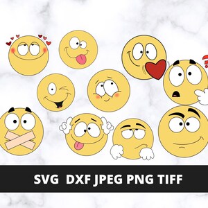 Emoji SVG Bundle, Emoji PNG Clipart, Svg Files for Cricut, Dxf, Jpg ...